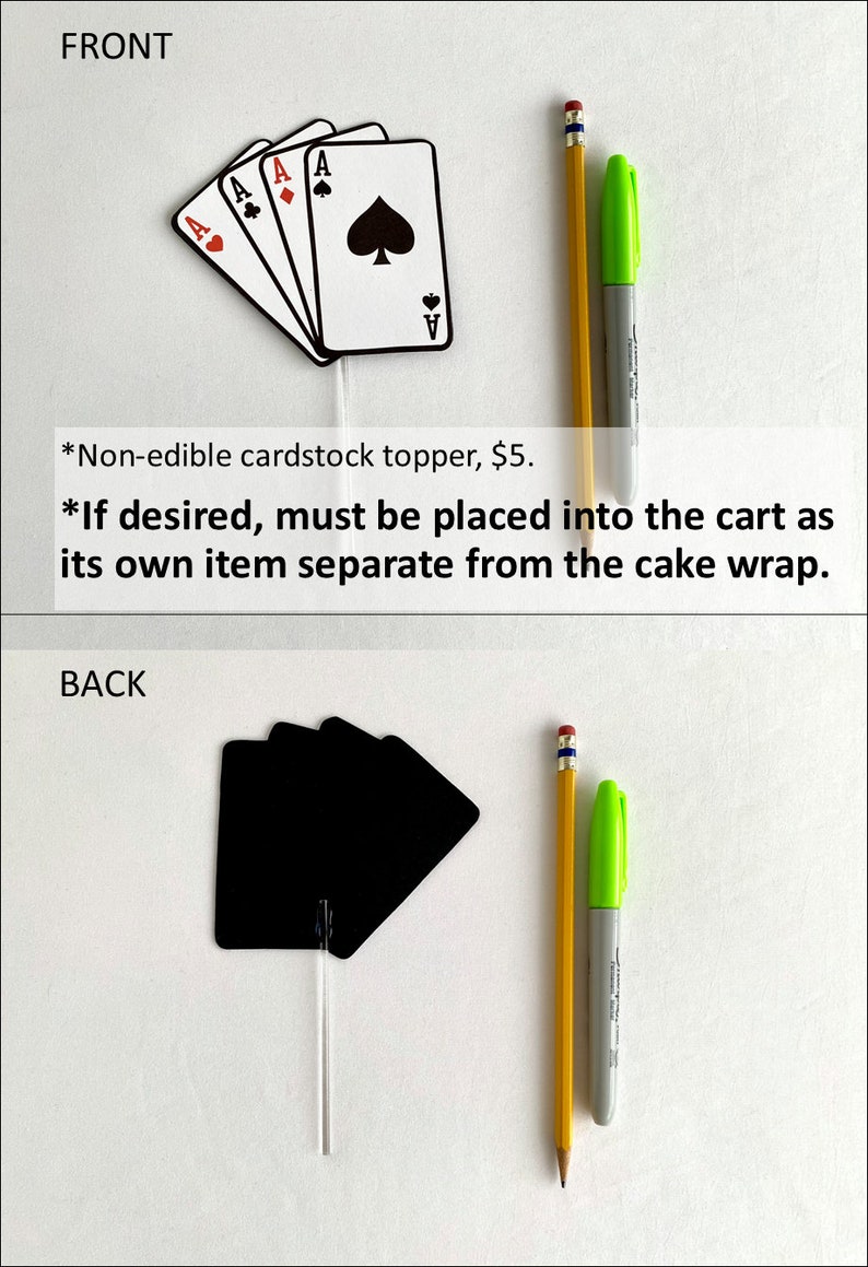 Playing Cards Edible Cake Wrap or Four of a Kind Cake Topper - Etsy