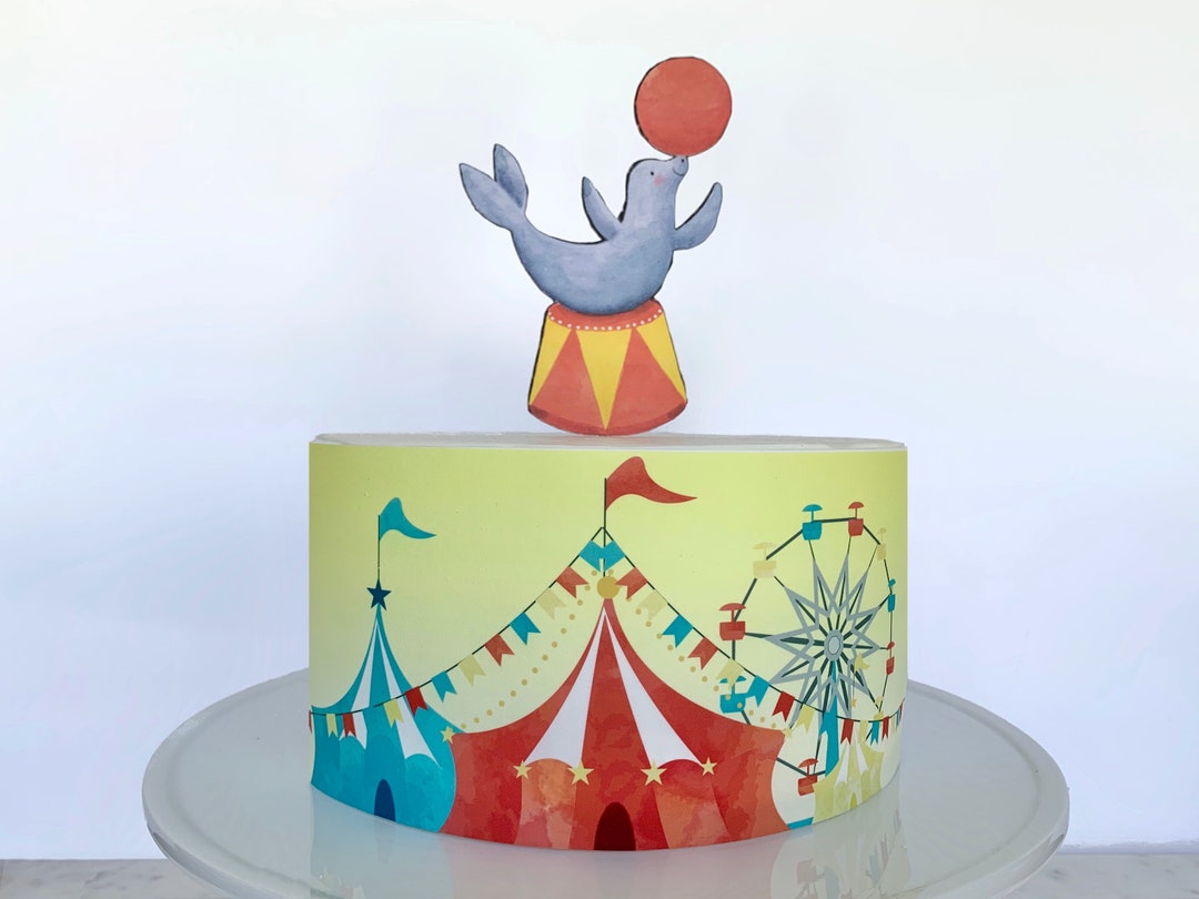 Circus Cake Wrap & Seal Topper: Edible Frosting Sheet, Cardstock - Etsy