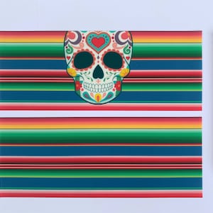 Mexican Serape Day of the Dead Edible Cake Wrap or Flower Crown Cake ...