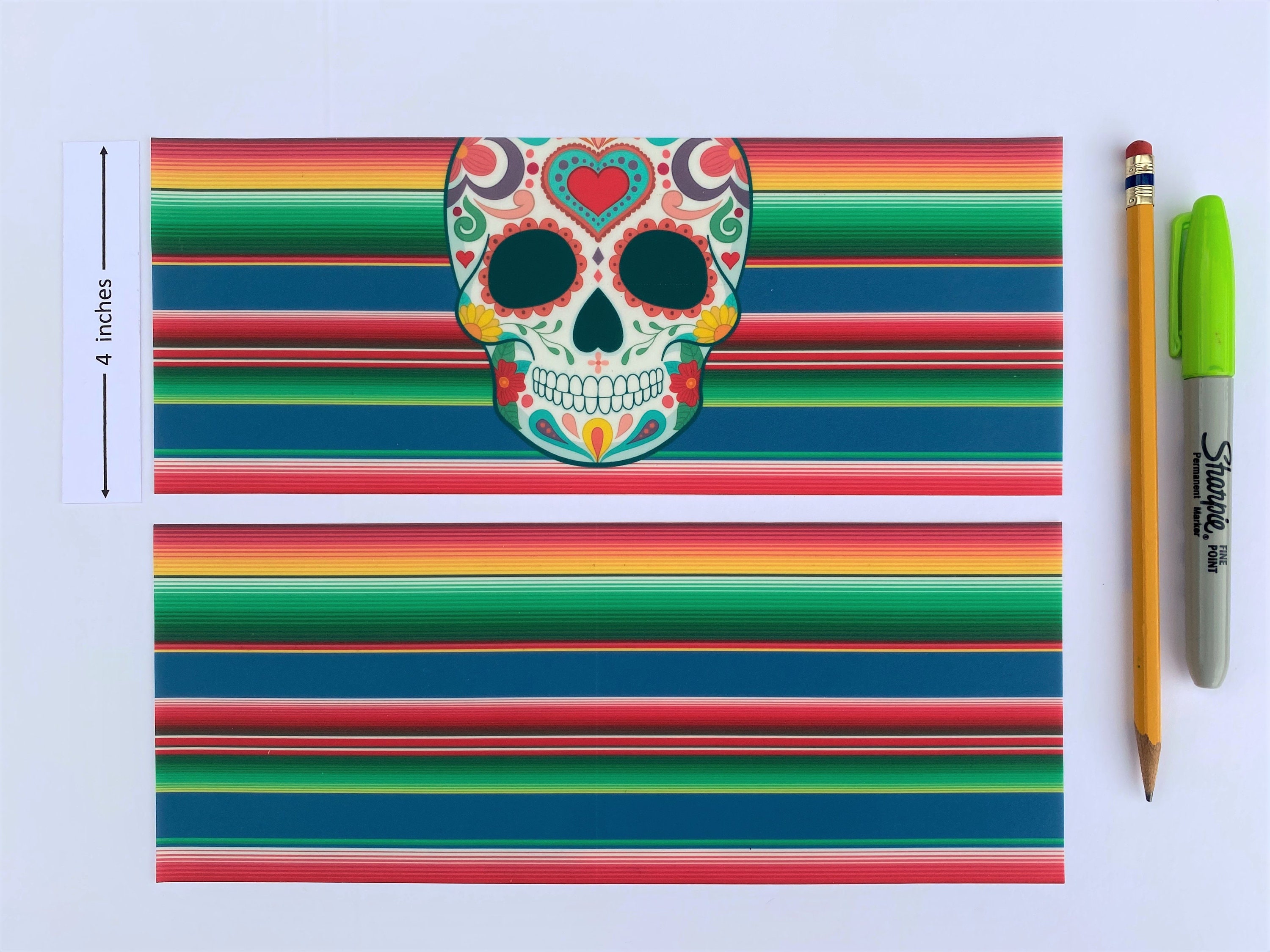 Mexican Serape Day of the Dead Edible Cake Wrap or Flower Crown Cake ...