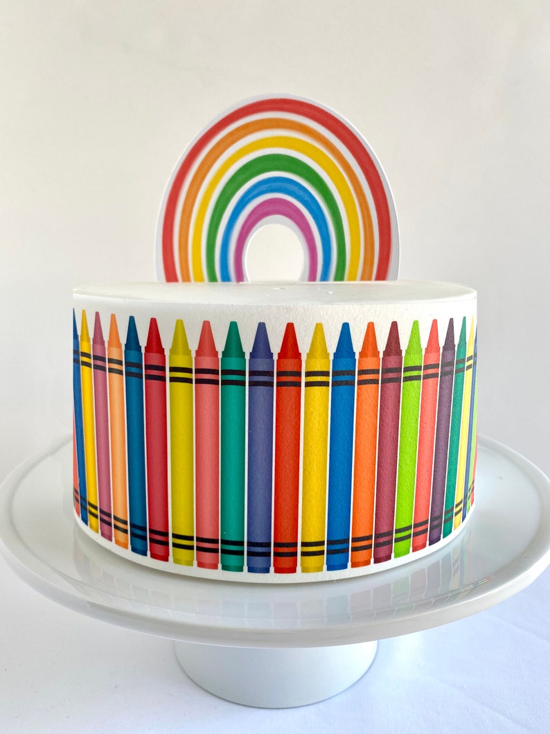 Crayons Edible Cake Wrap or Rainbow Cake Topper - Etsy