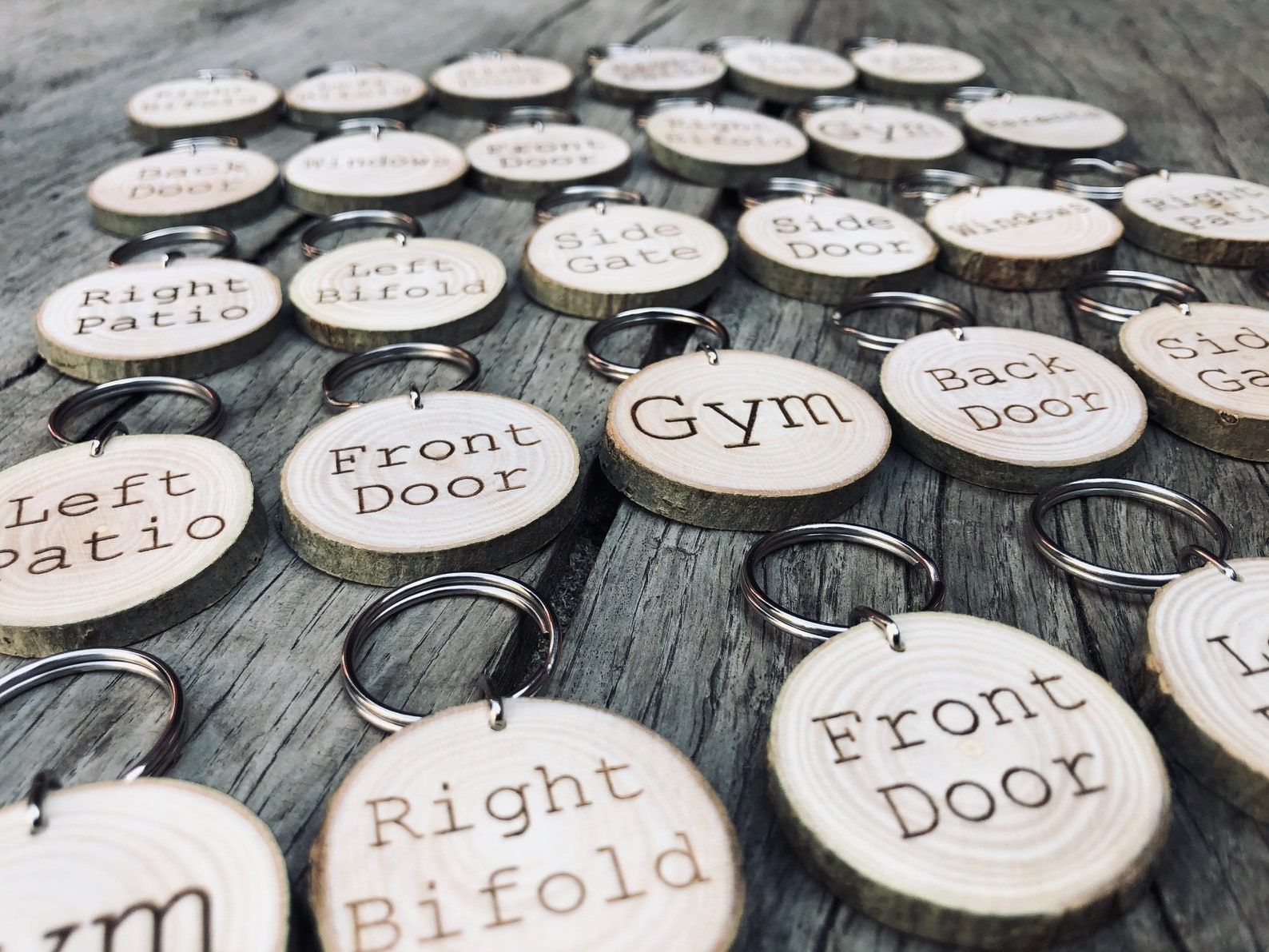 Wooden Key Tags Personalised Wooden Keychains Set of 4 | Etsy UK