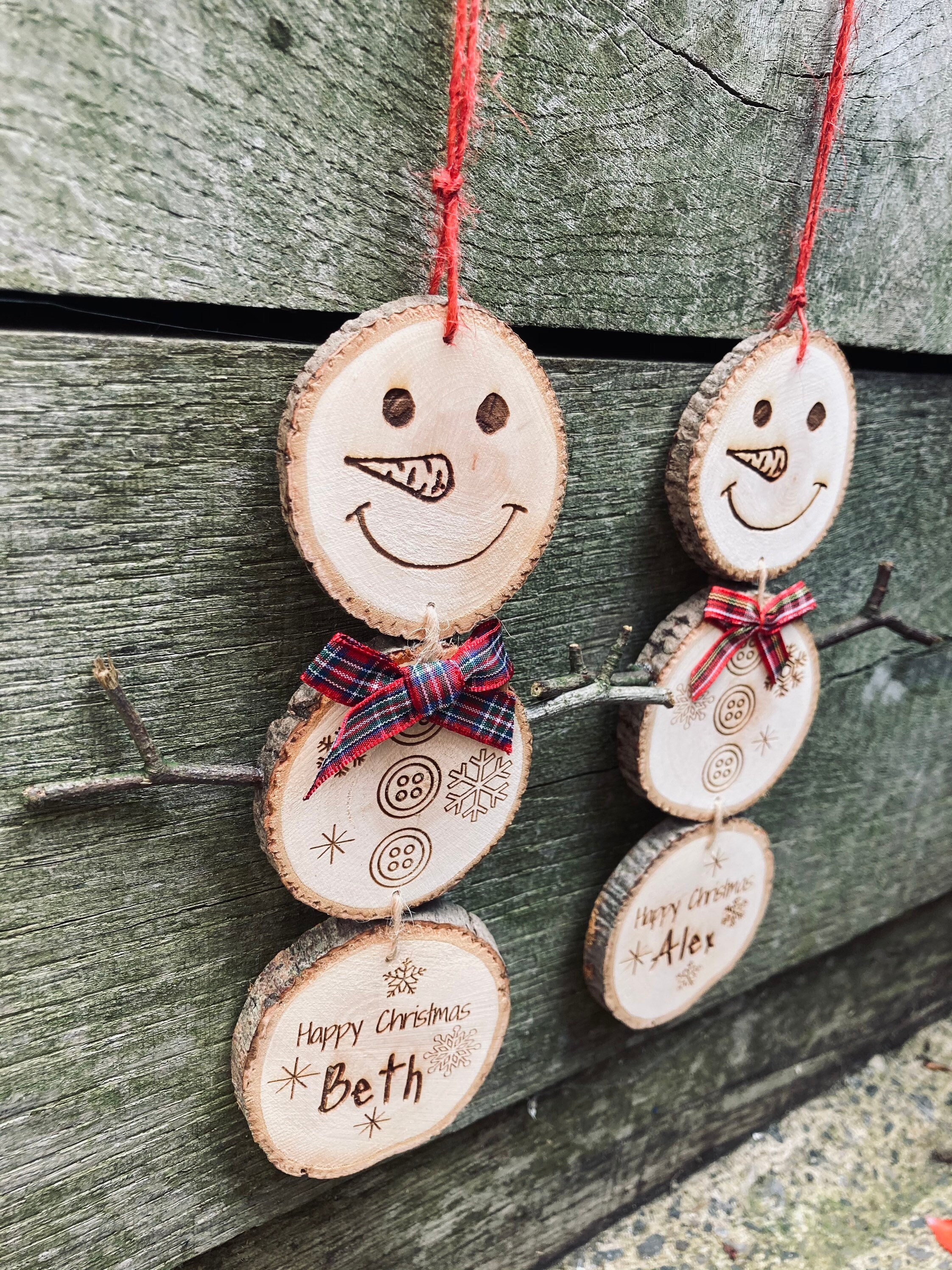 Handmade Christmas Decorations Wooden Christmas Decorations | Etsy UK