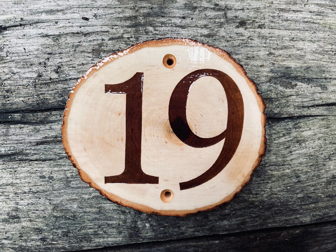 Rustic Wooden House Number Sign: Natural Willow Wood Plaque - Etsy
