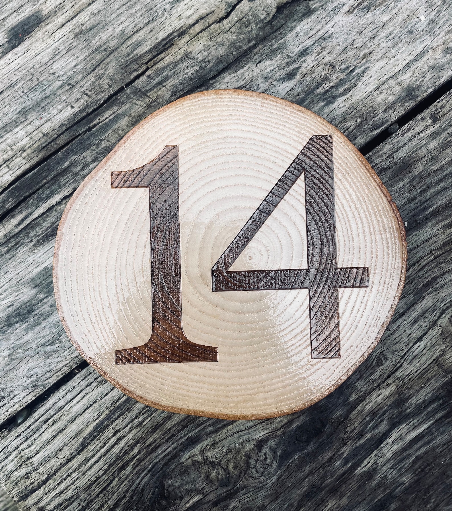Engraved Wooden House Number Sign: Rustic Ash Wood Plaque - Etsy