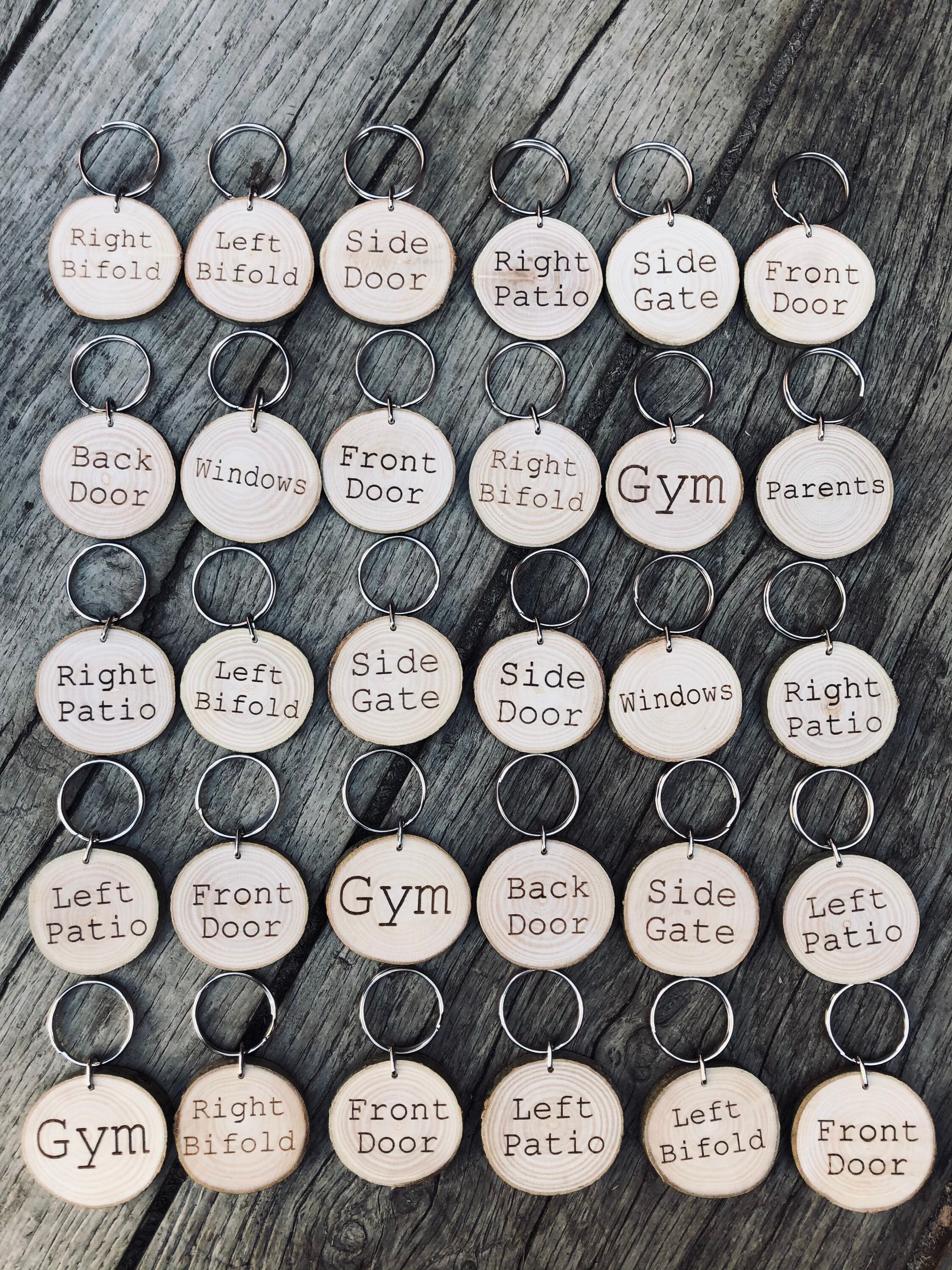 Wooden Key Tags Personalised Wooden Keychains Set of 4 | Etsy UK