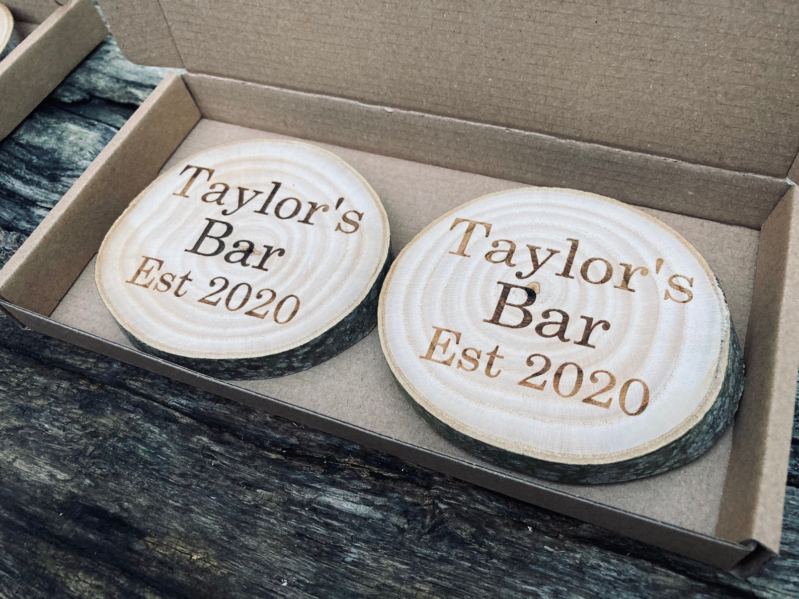 Wooden beer coaster wooden bar coaster personalised wooden | Etsy