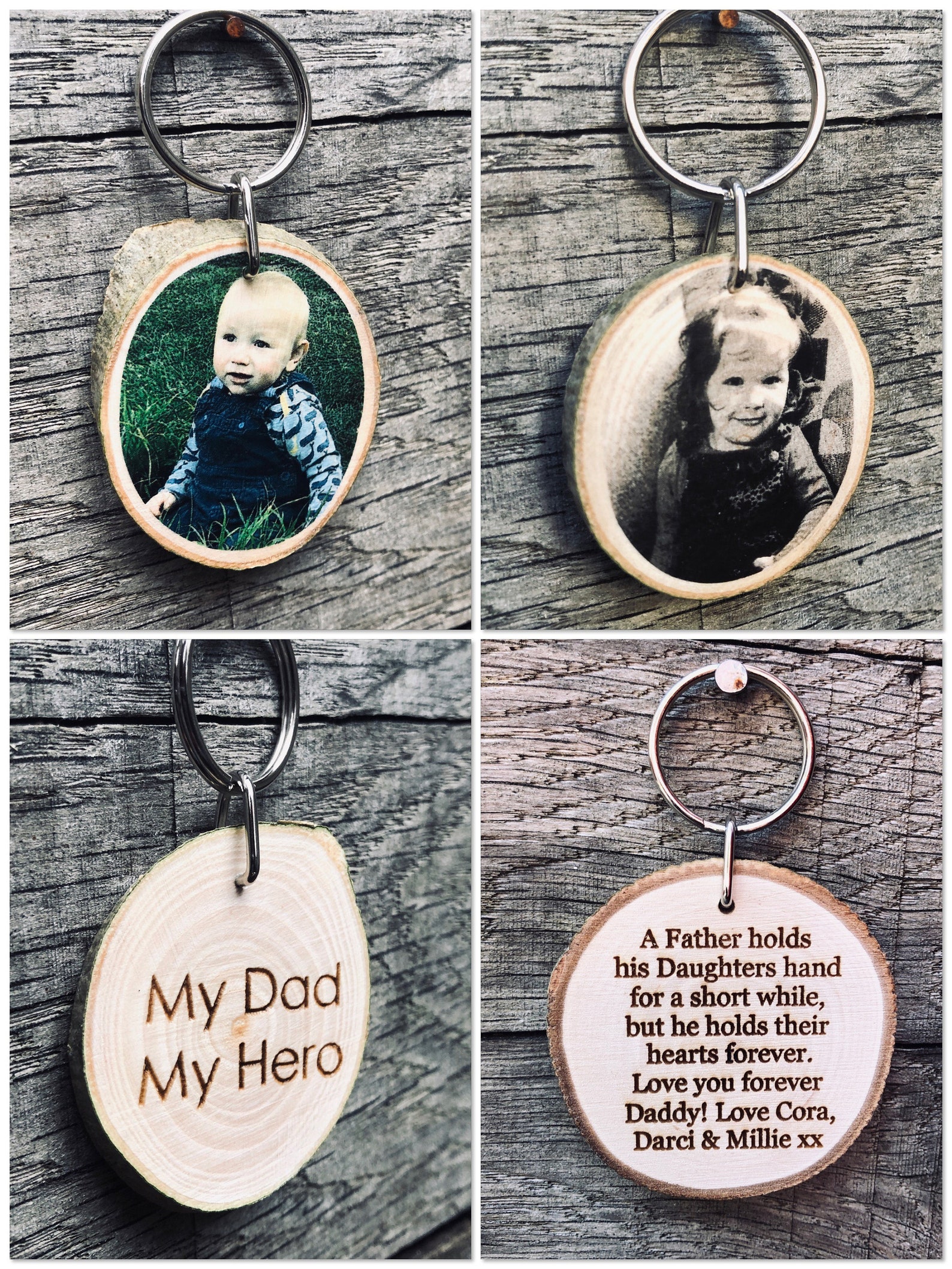 Personalised Wooden Keyring Personalised Wooden Mothers Gift - Etsy