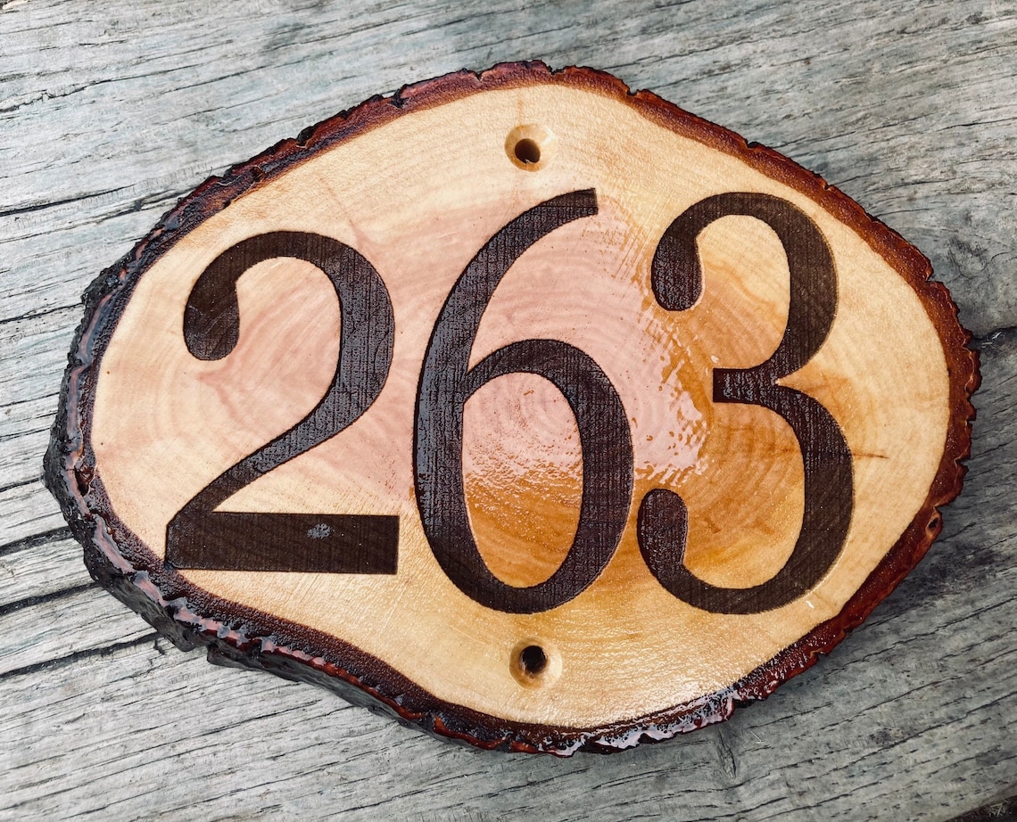 Wooden House Numbers House Number Plaques Engraved Wooden | Etsy