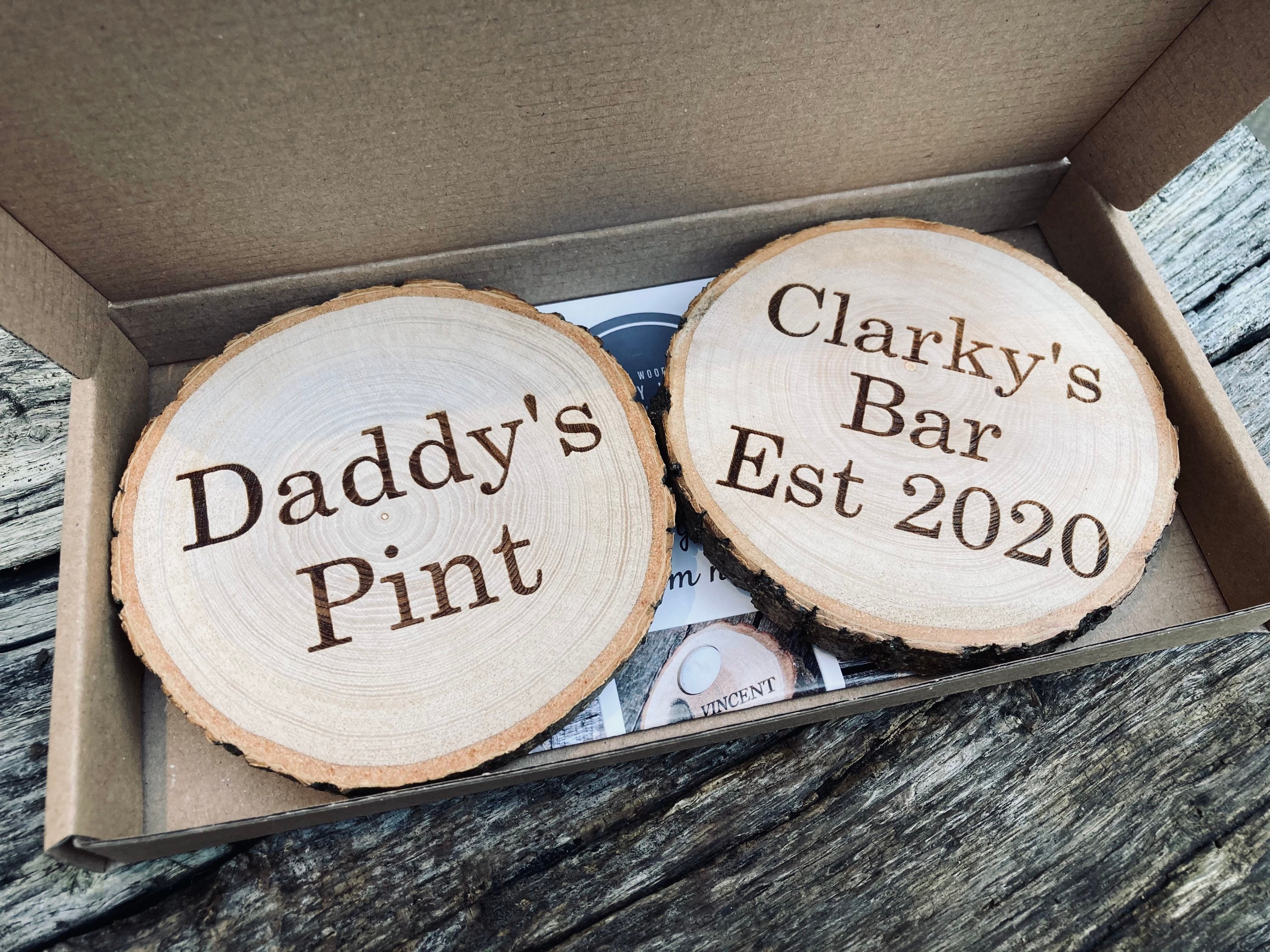 Wooden Beer Coaster Wooden Bar Coaster Personalised Wooden - Etsy UK
