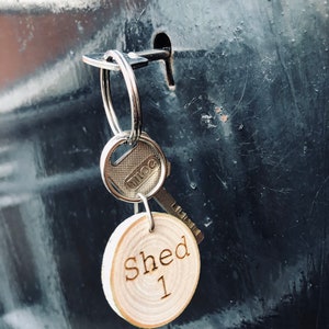 Wooden Key Tags, Personalised Wooden Keychains, Set of 4 Wooden ...