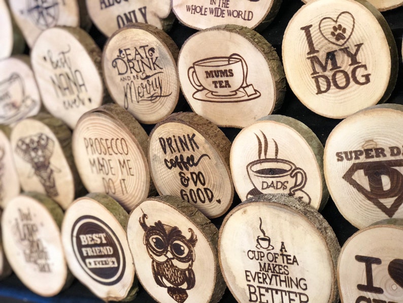 Wooden Table Coasters Personalised Wooden Coasters Wooden | Etsy