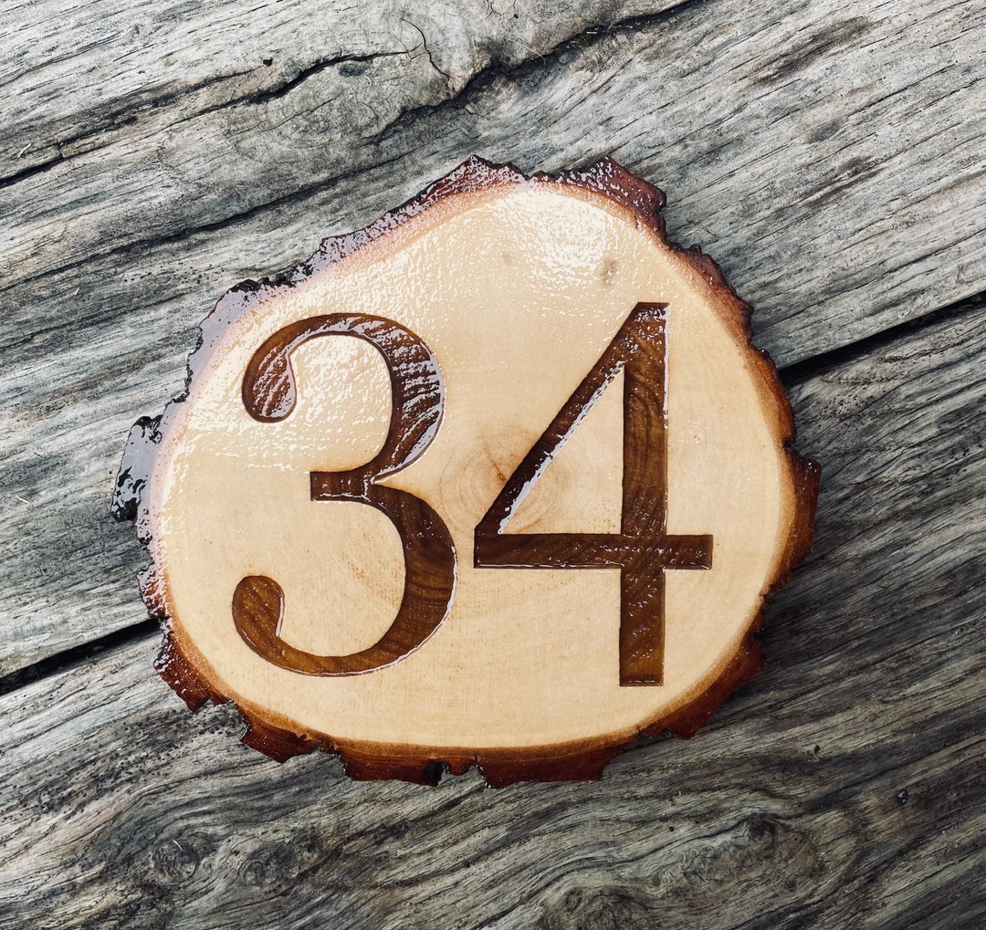 Small House Numbers, Wooden Number Plaques, Engraved Wooden Number ...