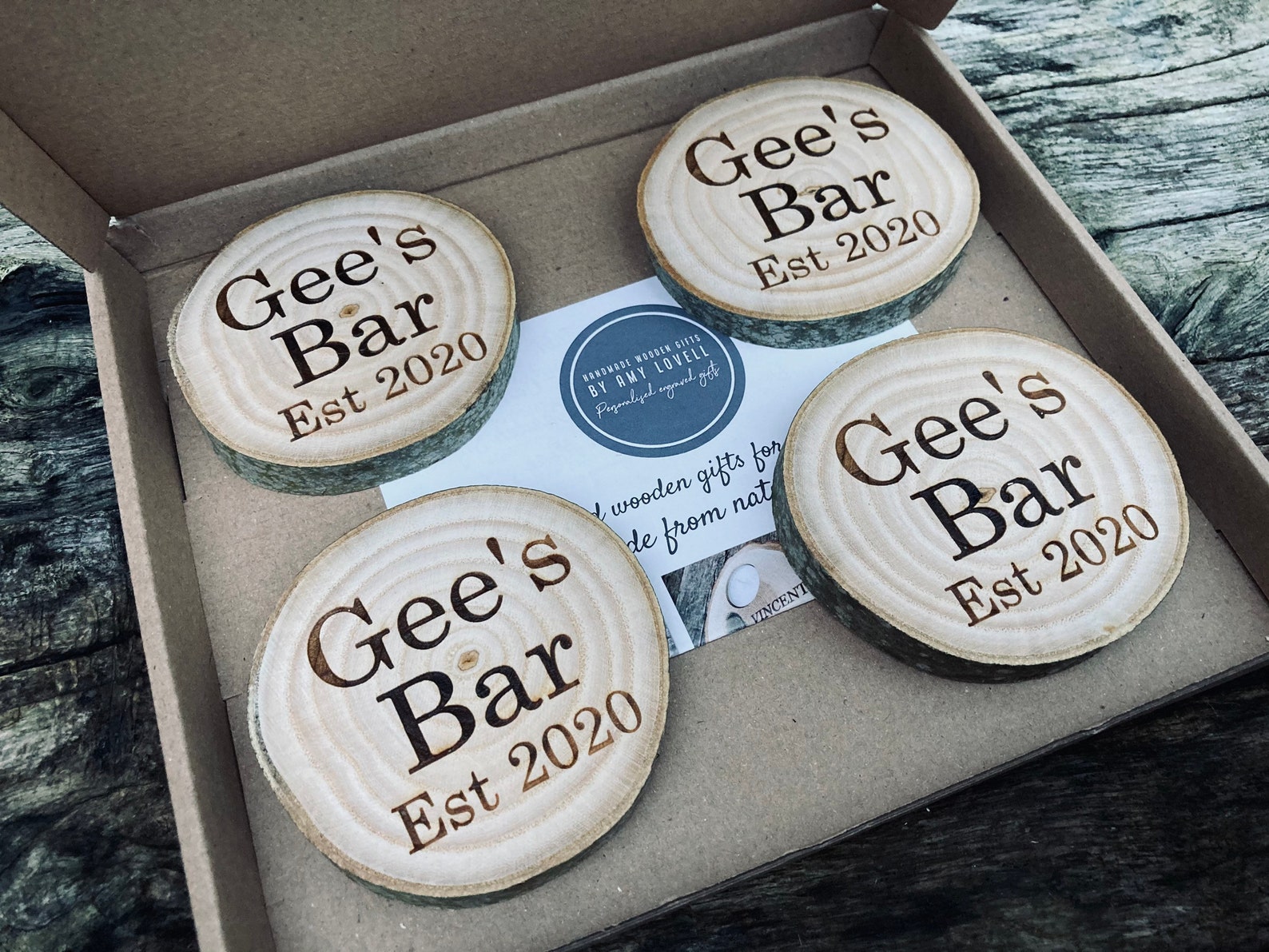 Wooden Beer Coaster Wooden Bar Coaster Personalised Wooden - Etsy UK