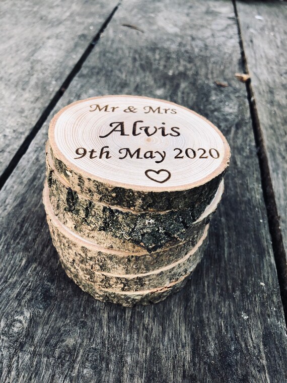 Wooden table coasters personalised wooden coasters wooden | Etsy