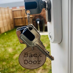 Wooden Key Tags, Personalised Wooden Keychains, Set of 4 Wooden ...