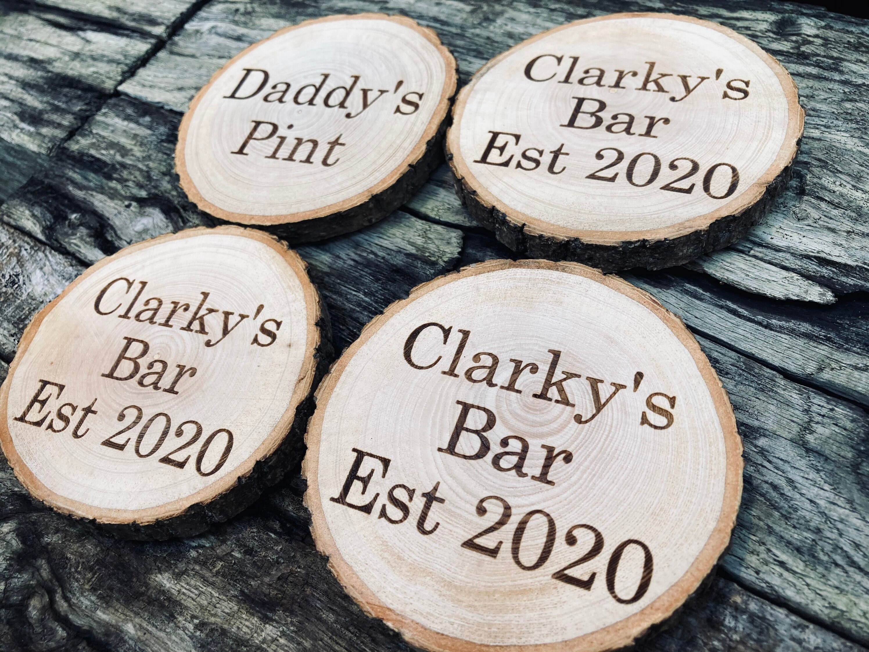 Wooden beer coaster wooden bar coaster personalised wooden | Etsy