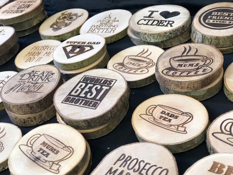 Wooden Table Coasters Personalised Wooden Coasters Wooden | Etsy