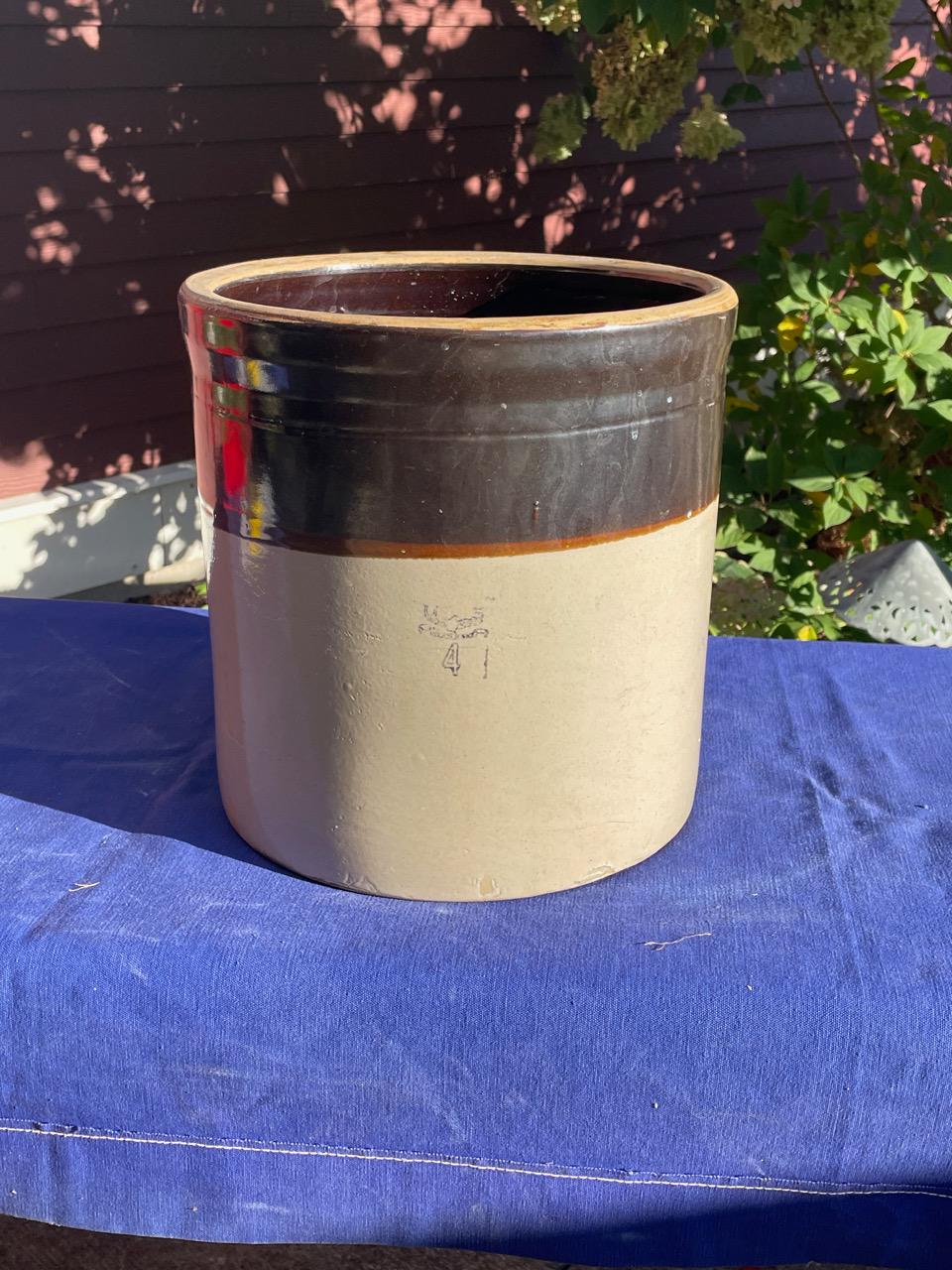 Very Nice 4 Gallon Two-tone Pickling Crock Sauerkraut Storage Country ...