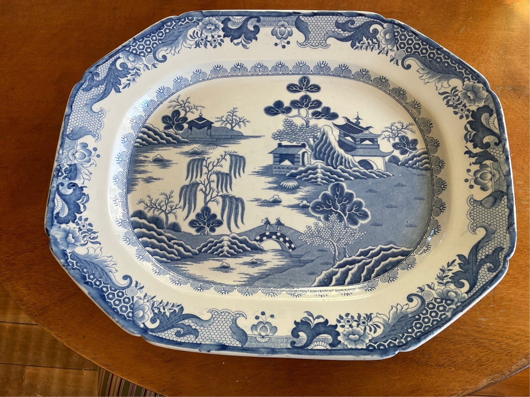 Large 19 Antique English Blue & White Ironstone Pottery - Etsy