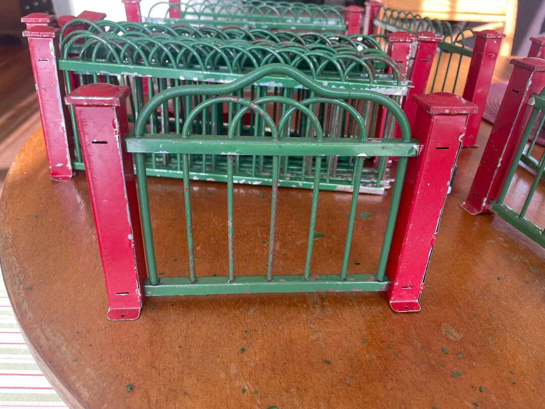 Antique Old Christmas Feather Tree Fence Metal 18 Red Post 14 - Etsy