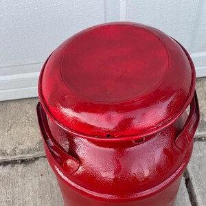 Very Nice 5 Gallon Red Milk Can Ex Condition Inside & Out Country Patio ...