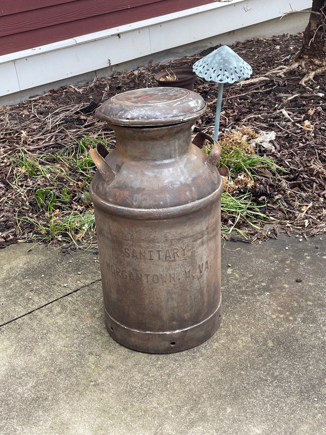 Milk Can 10 Gallon Emb. Morgantown W VA Country Cowboy Patio Decor - Etsy