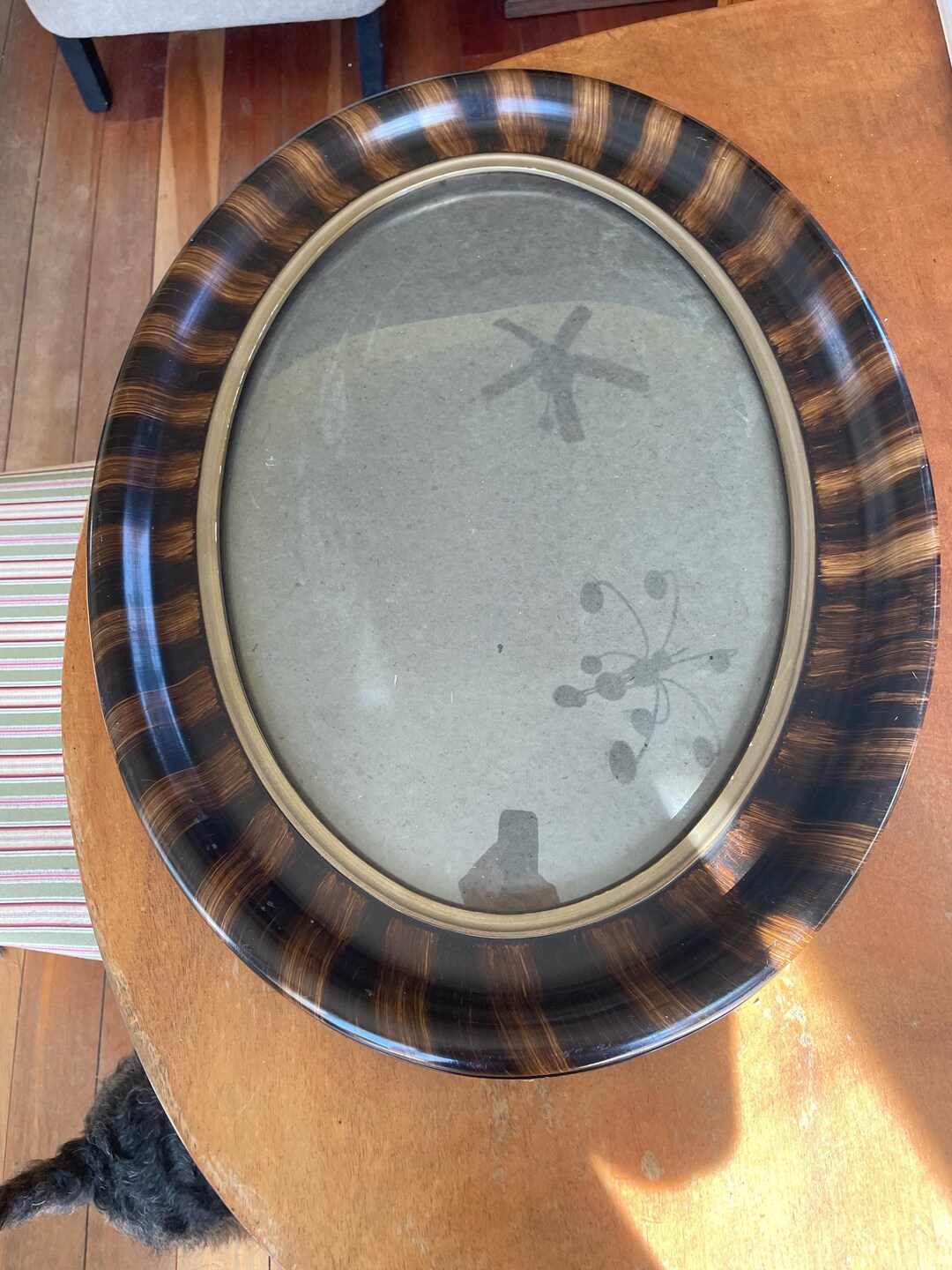 Beautiful Tiger Stripped Oval Picture Frame Bubble Glass 18 X 24 - Etsy