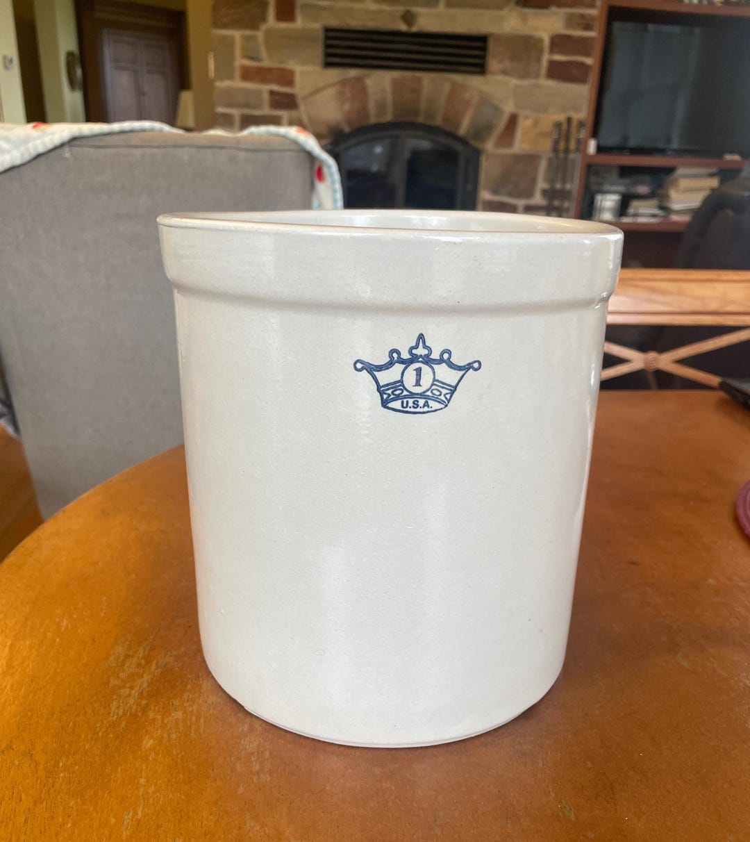 1 Gallon Crown Advertising Crock Signed Bottom Roseville Ex Condition ...