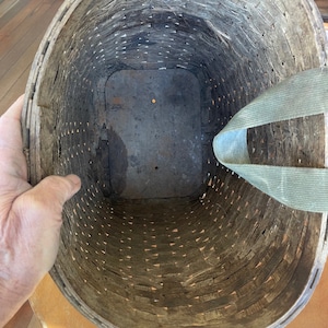 Early 1900's Adirondack Trapper Basket Backpack Woven Wood Leather ...