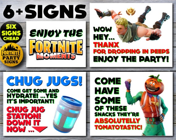 6 Fortnite birthday banner signs Fortnite party signs | Etsy