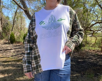 Blue Rework Shirt, Reworked Top, Reworked Items, Eco Friendly Clothing ...