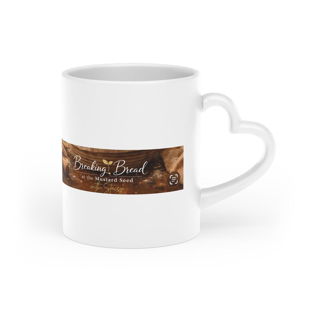 Breaking Bread Hymn Illustration Heart-shaped Mug | Scripture Verse ...