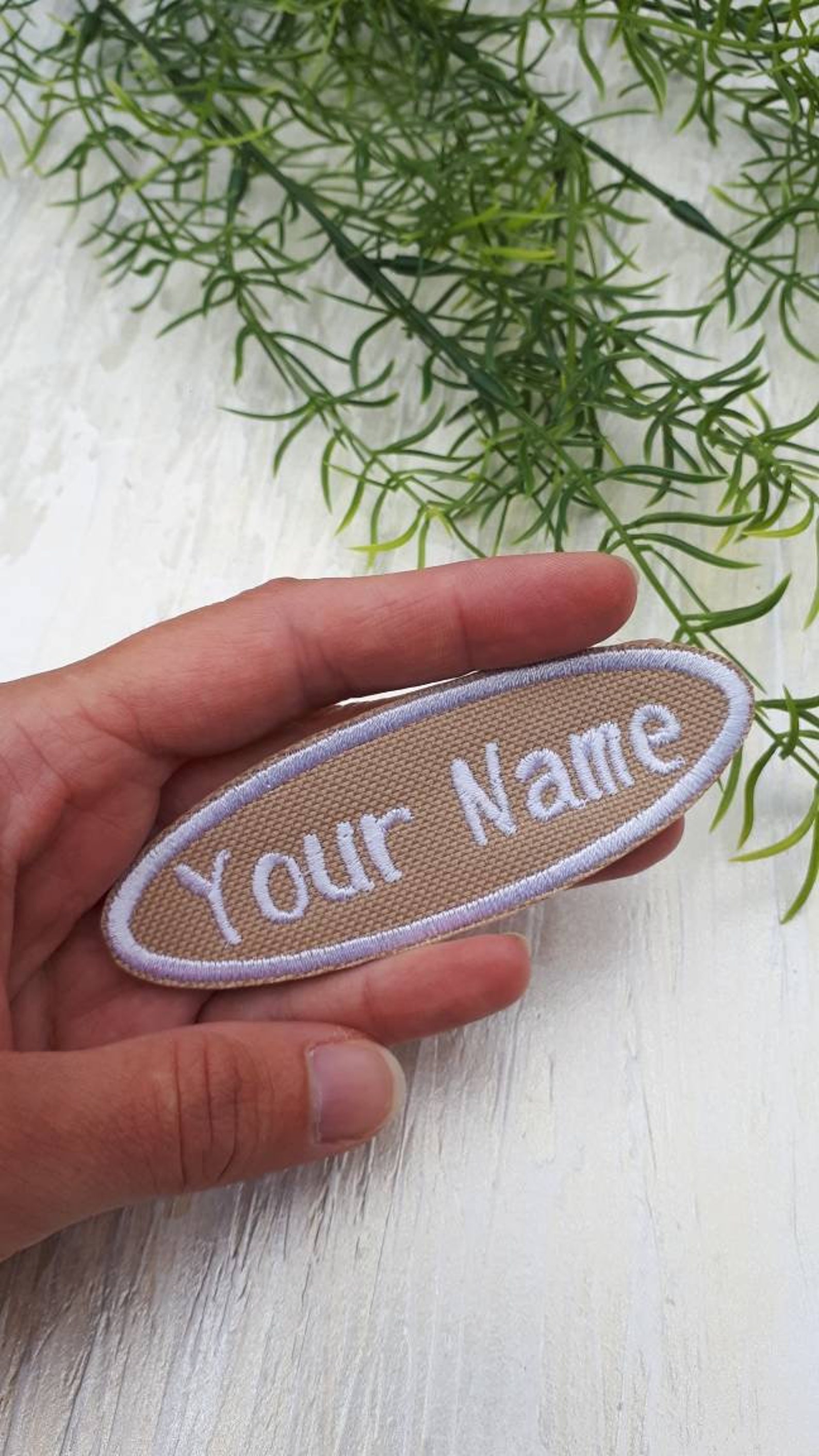 Name label Custom made embroidered name Iron on name tag | Etsy
