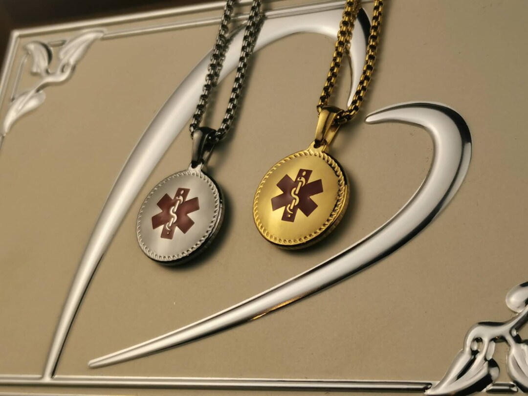 Custom Medical Alert Necklace, Emergency Medical, Health Condition ...