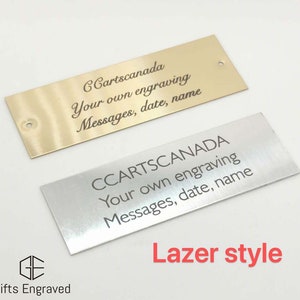 4" X 2"customized Rectangle Plate, Engraved Silver/gold Plate ...