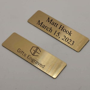 2.5"x0.75" Customzied Silver/gold Plate, Engraved Rectangle Plaque ...