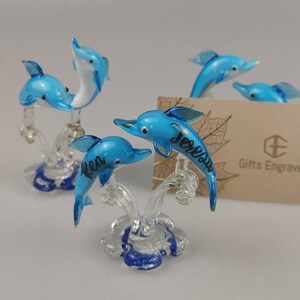 Handmade Glass Dolphin, Hand Lettering Dophin, Blue Dolphin, Wedding ...