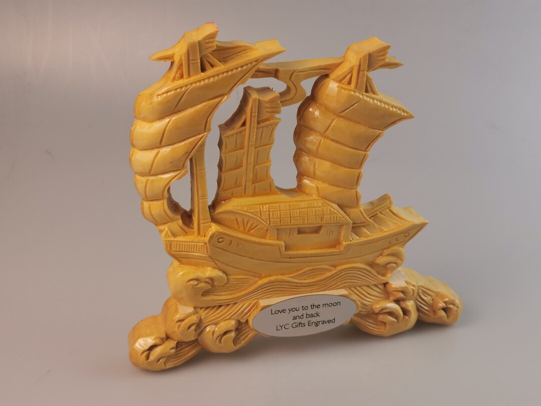 Handmade Sailboat Figurine, Wood Sailboat Figurine, Customized Ship ...