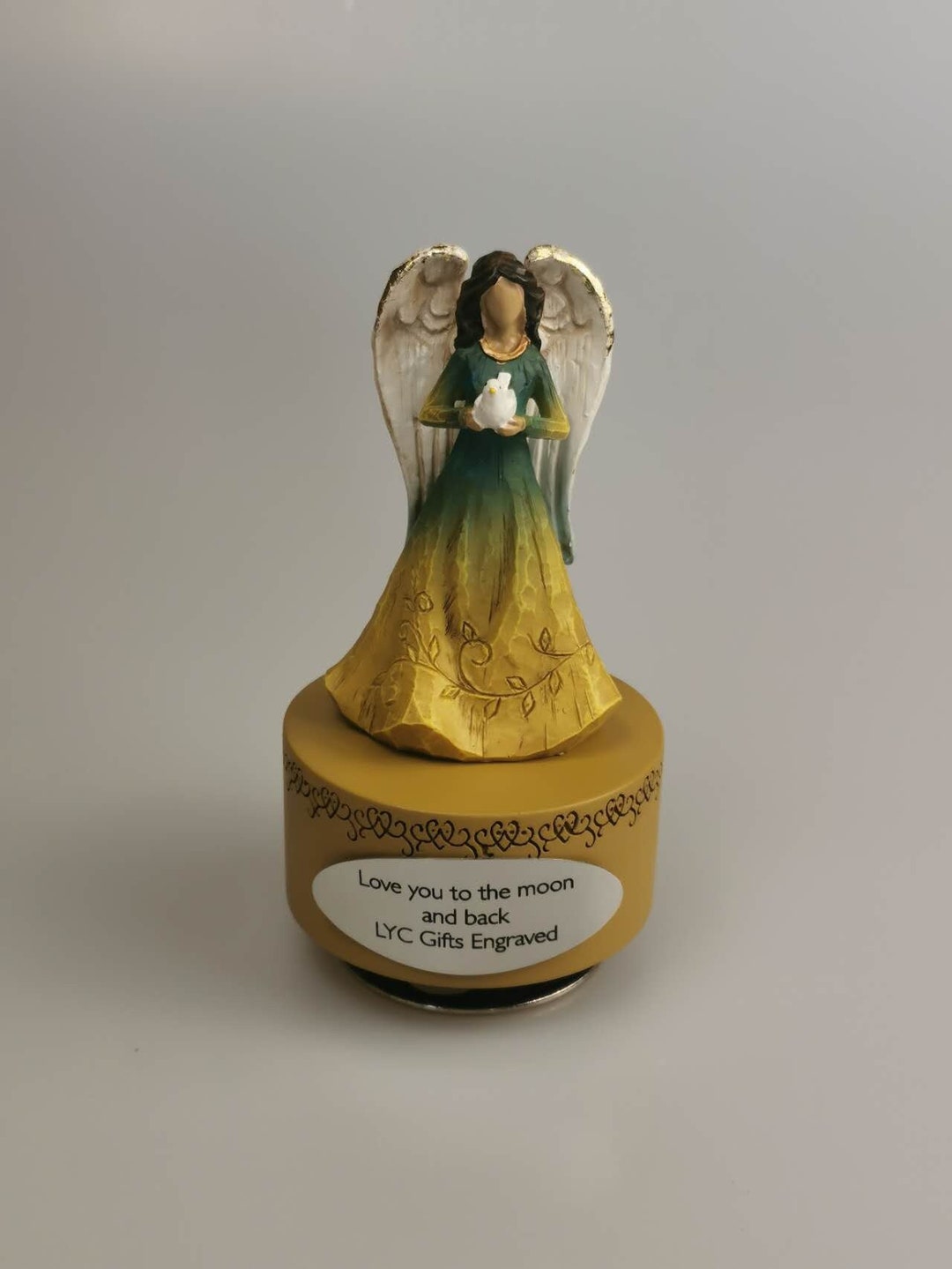 Personalized Handmade Music Box, Customized Angel Music Box, Engraved ...