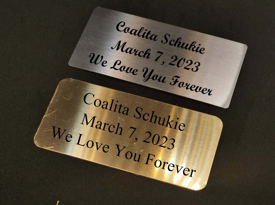 3" X1.5" Customized Rectangle Plate, Engraved Silver/gold Plate ...