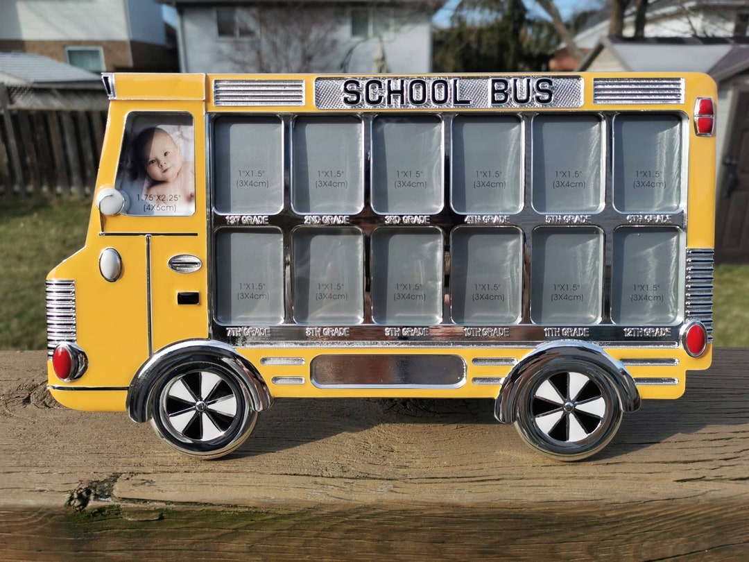 Yellow School Bus Design Photo Frame, Customized Frame, Personalized ...