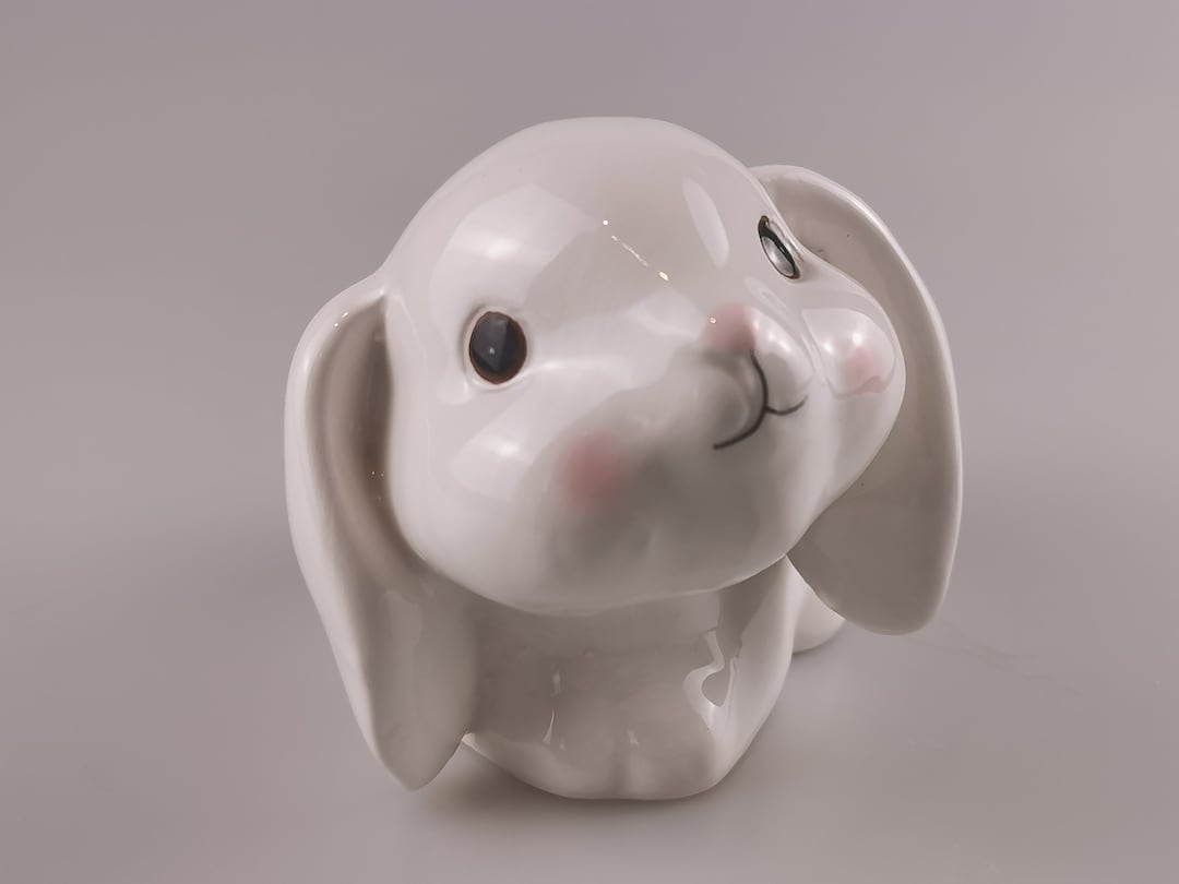 Custom Bunny Piggy Bank, Engraved White Rabbit Money Bank, Personalized ...