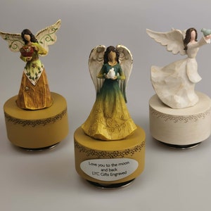 Personalized Handmade Music Box, Customized Angel Music Box, Engraved ...