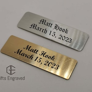 2.5"x0.75" Customzied Silver/gold Plate, Engraved Rectangle Plaque ...