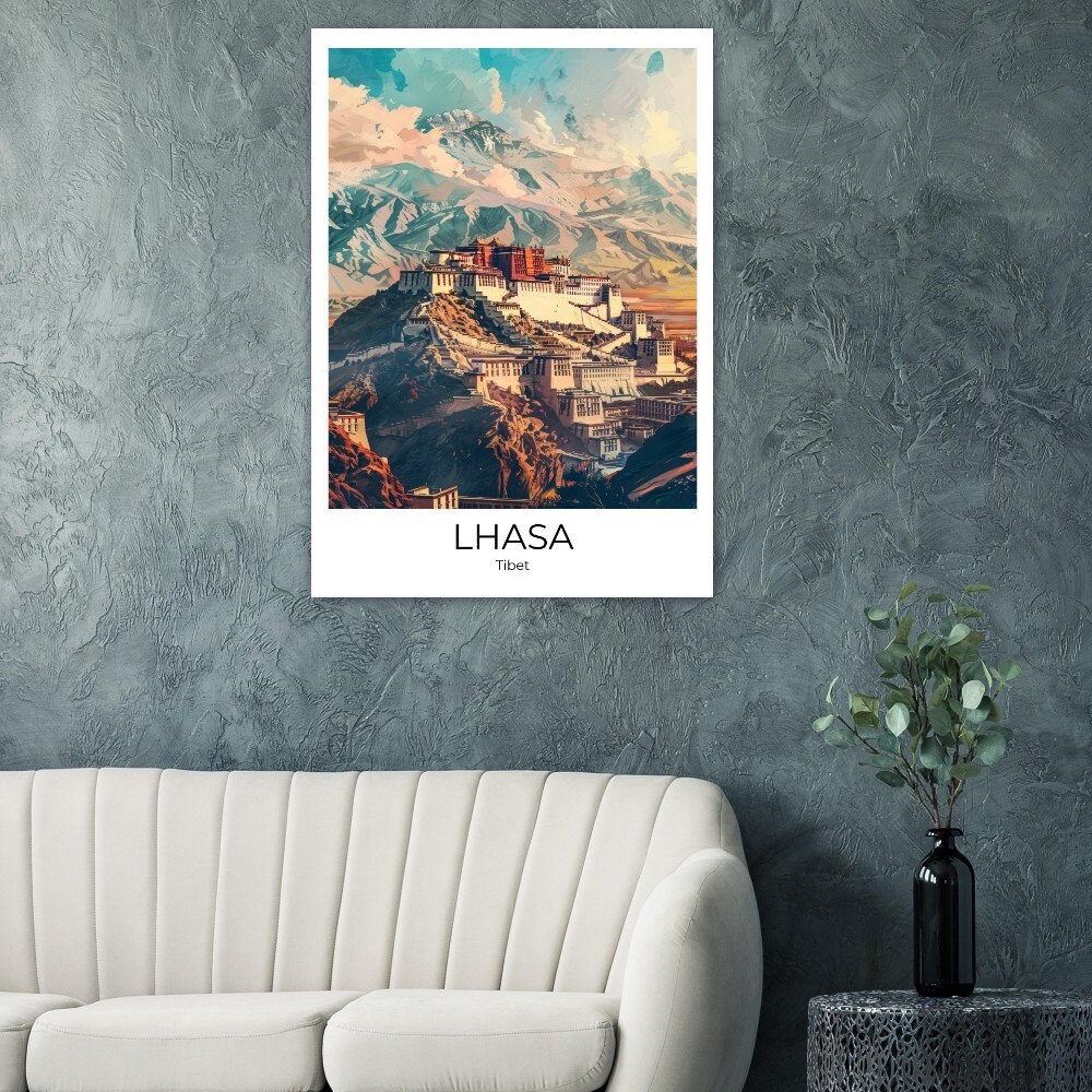 LHASA Travel Poster Tibet Travel Print Tibet Poster Wall Art Tibet ...