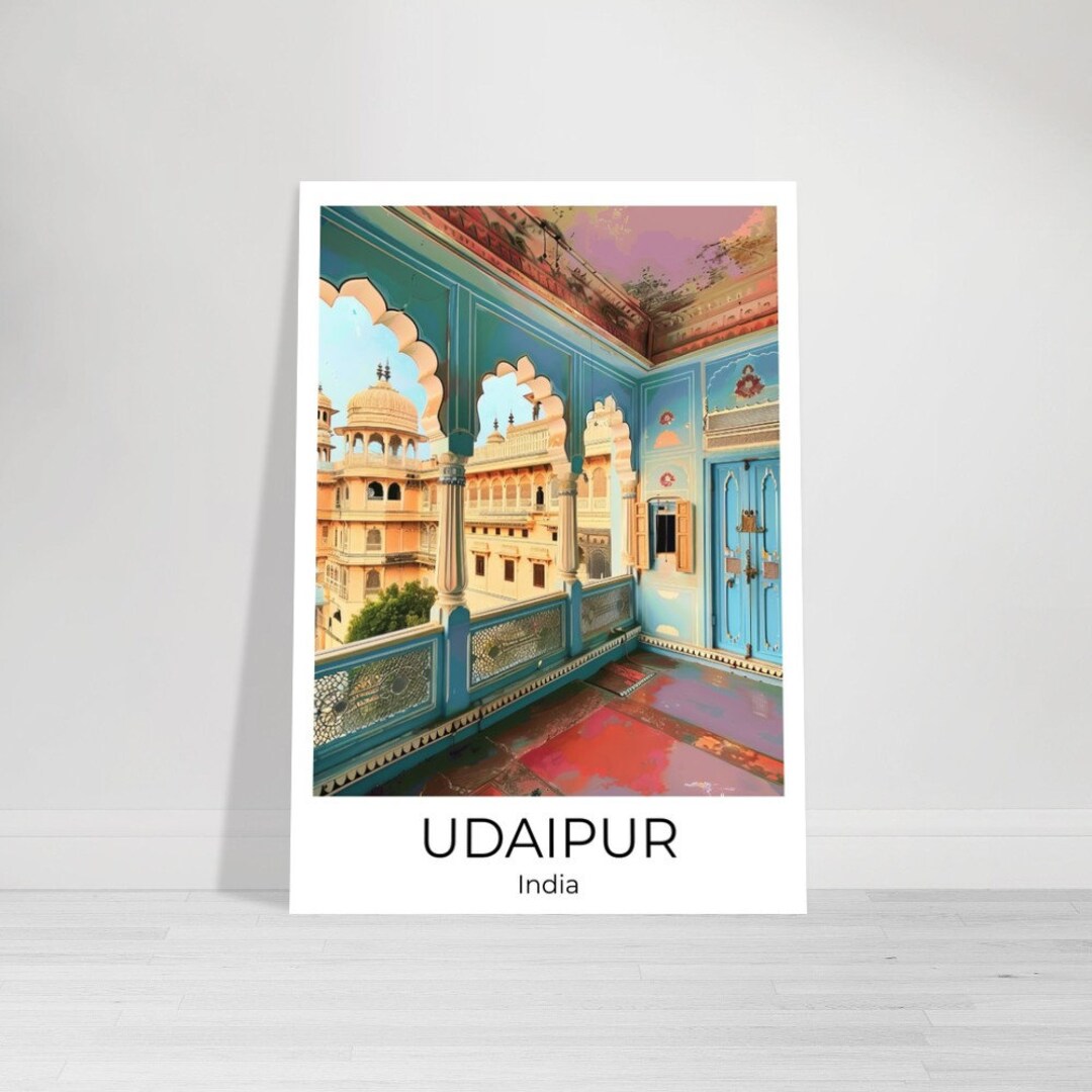 UDAIPUR Travel Poster Rajasthan Udaipur City Palace Travel Print ...