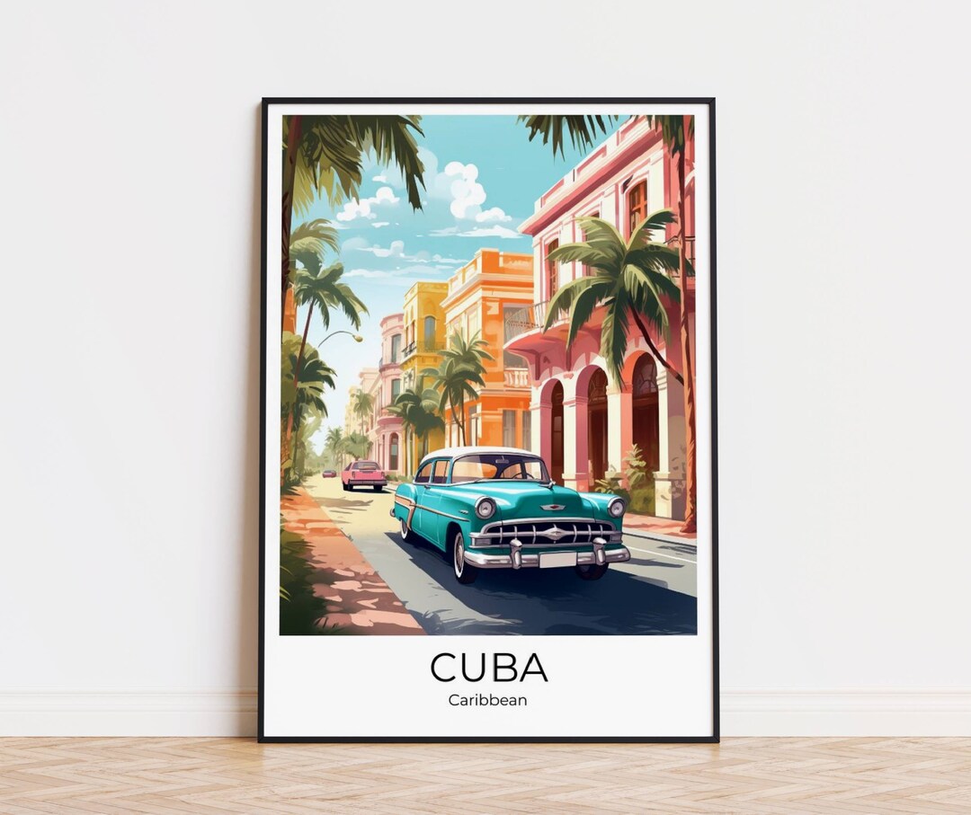 Cuba - Travel Poster - Cuba Poster Wall - Havana Poster - Caribbean ...