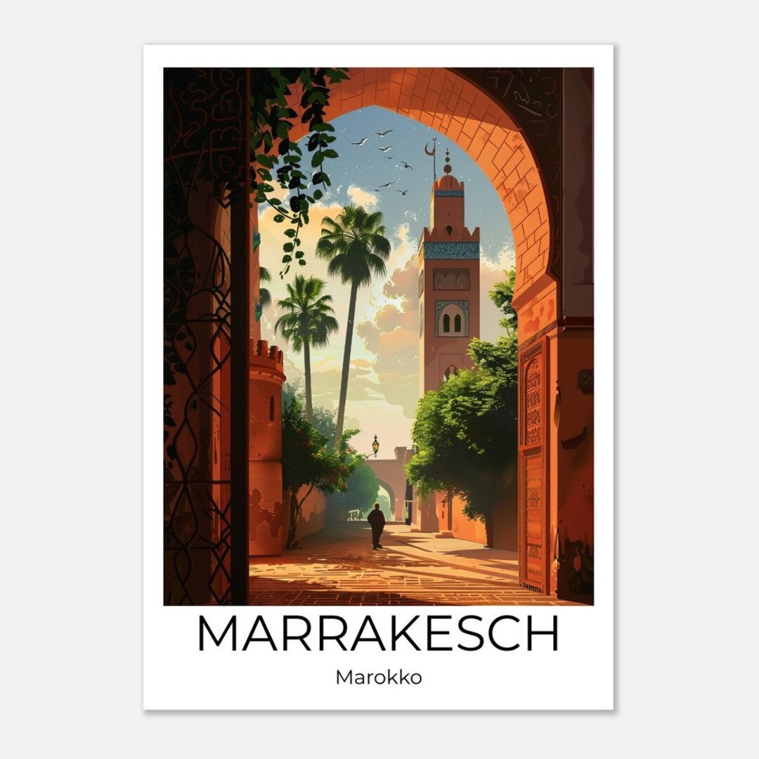 MARRAKECH Travel Poster Morocco Wall Art Marrakech Travel Print ...