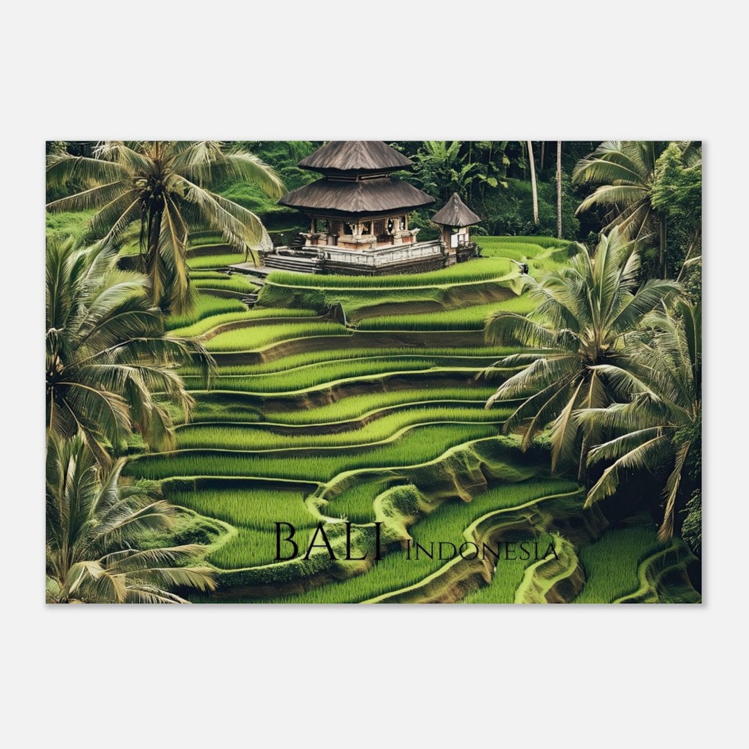 BALI Travelposter Tegalalang | Wall Art Bali | Travel Print Horizontal ...
